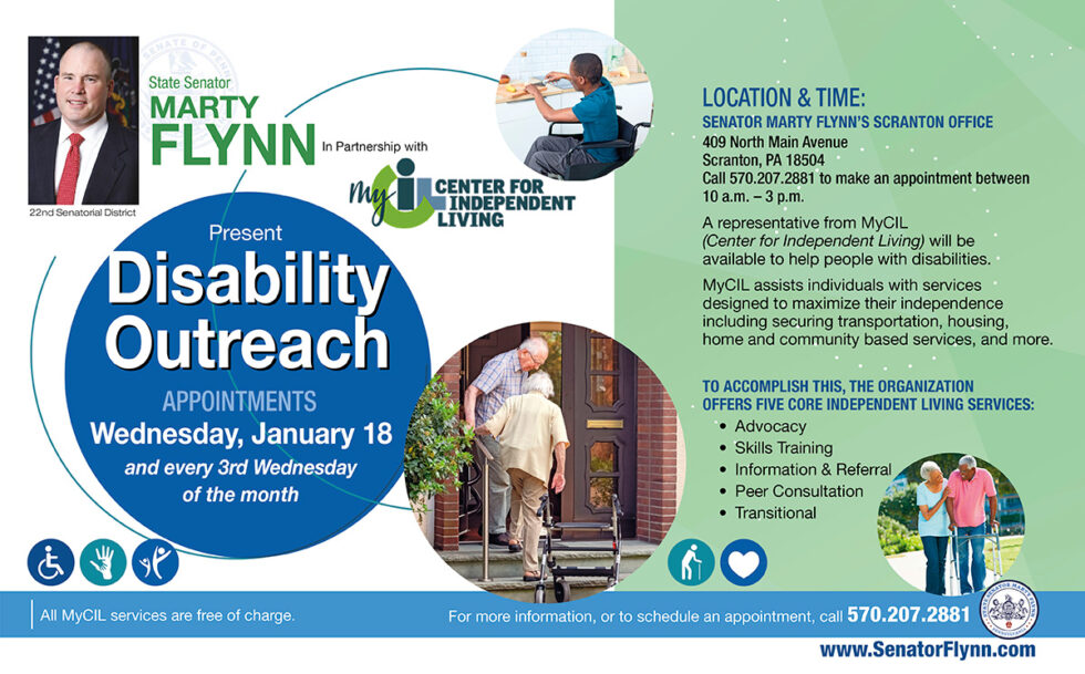 Senator Flynn to Host Disability Outreach Appointments Beginning January 18